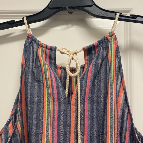 THML | Tops | Thml Halter Style Top Chambray With Bright Stripes L Nwt ...